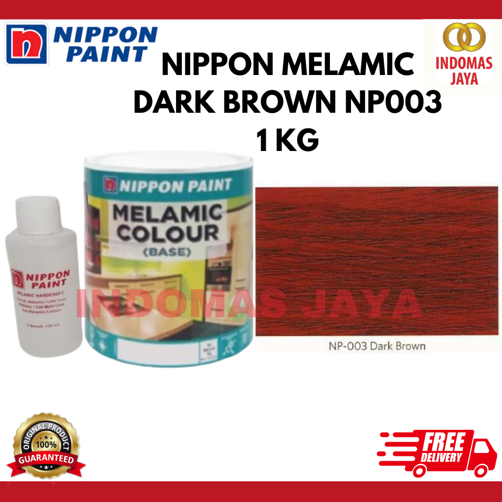 Jual CAT KAYU NIPPON PAINT MELAMIC NP003 DARK BROWN 1KG | Shopee Indonesia