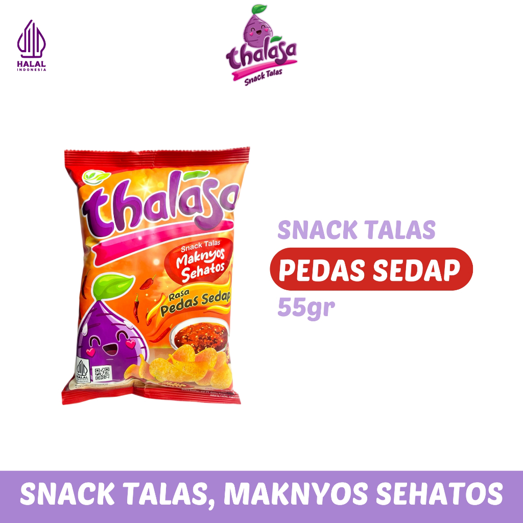 Jual THALASA Keripik Talas Pedas Sedap - 55 G | Shopee Indonesia