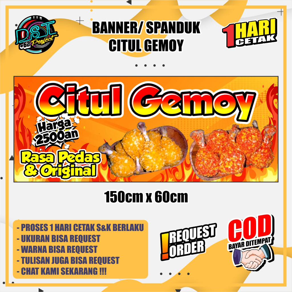 Jual BANNER / SPANDUK CITUL GEMOY UKURAN 150cm x 60cm | Shopee Indonesia
