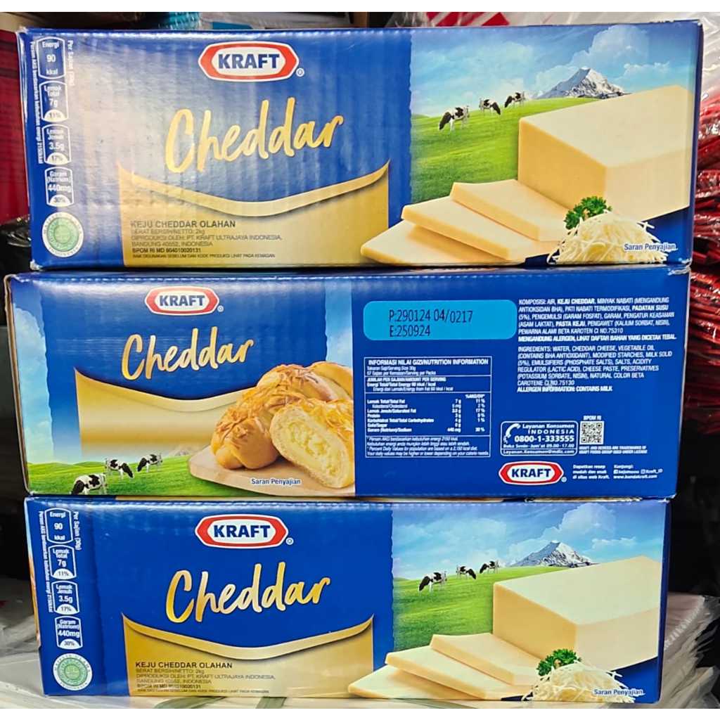 Jual Keju Kraft Cheddar 2 Kg (BARANG BARU !!!) | Shopee Indonesia