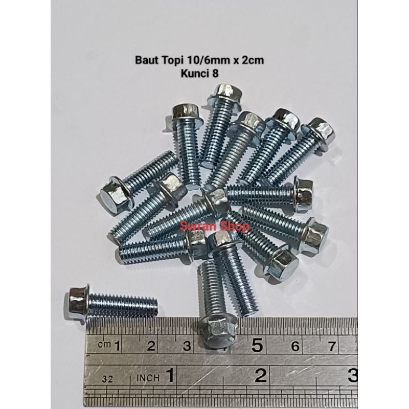 Jual Baut topi / Baut Fleng Baut 10/6mm × 2cm putih Kunci 8 | Shopee ...