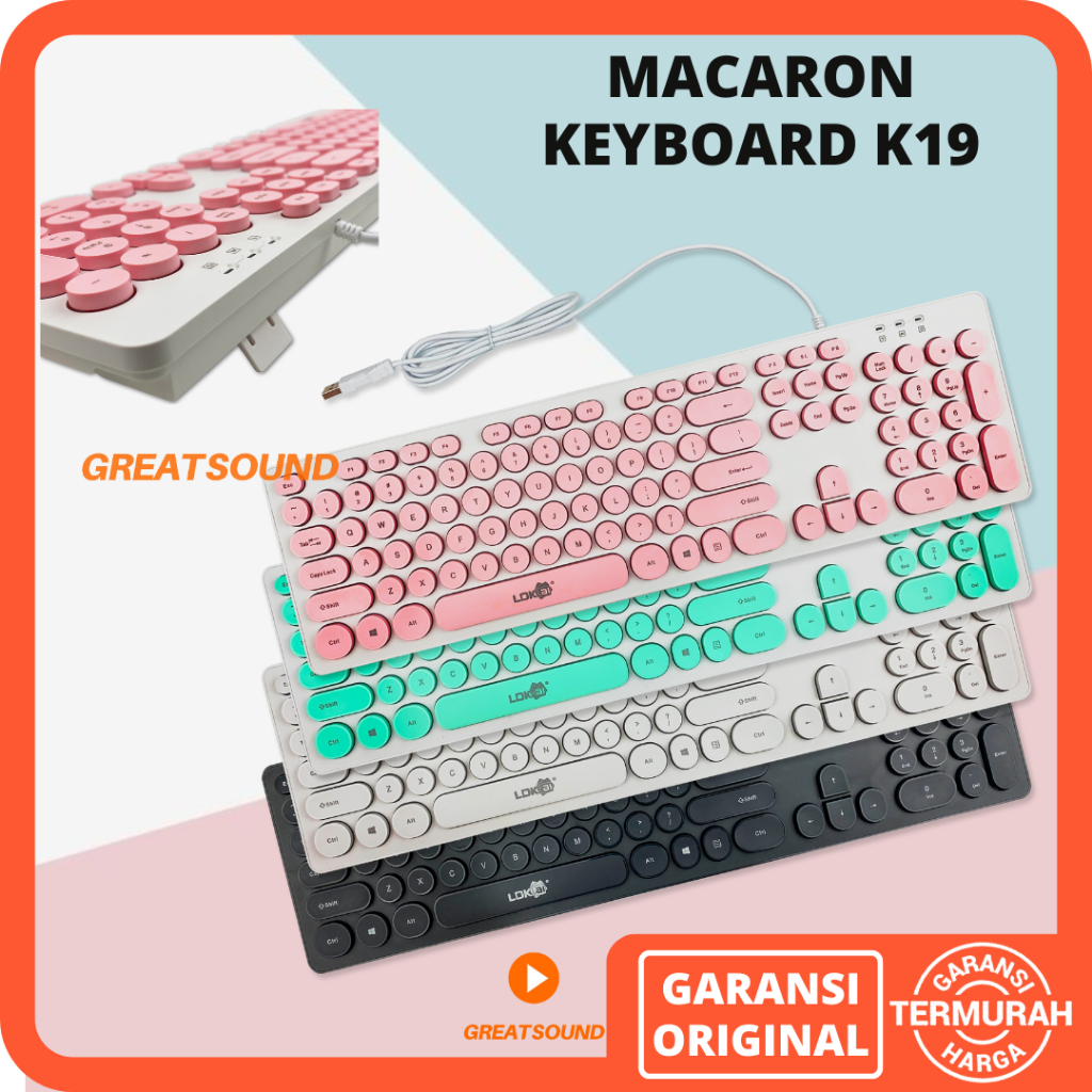 Jual Keyboard Macaron K19 Keyboard Wired Keyboard Kabel Usb Keyboard ...