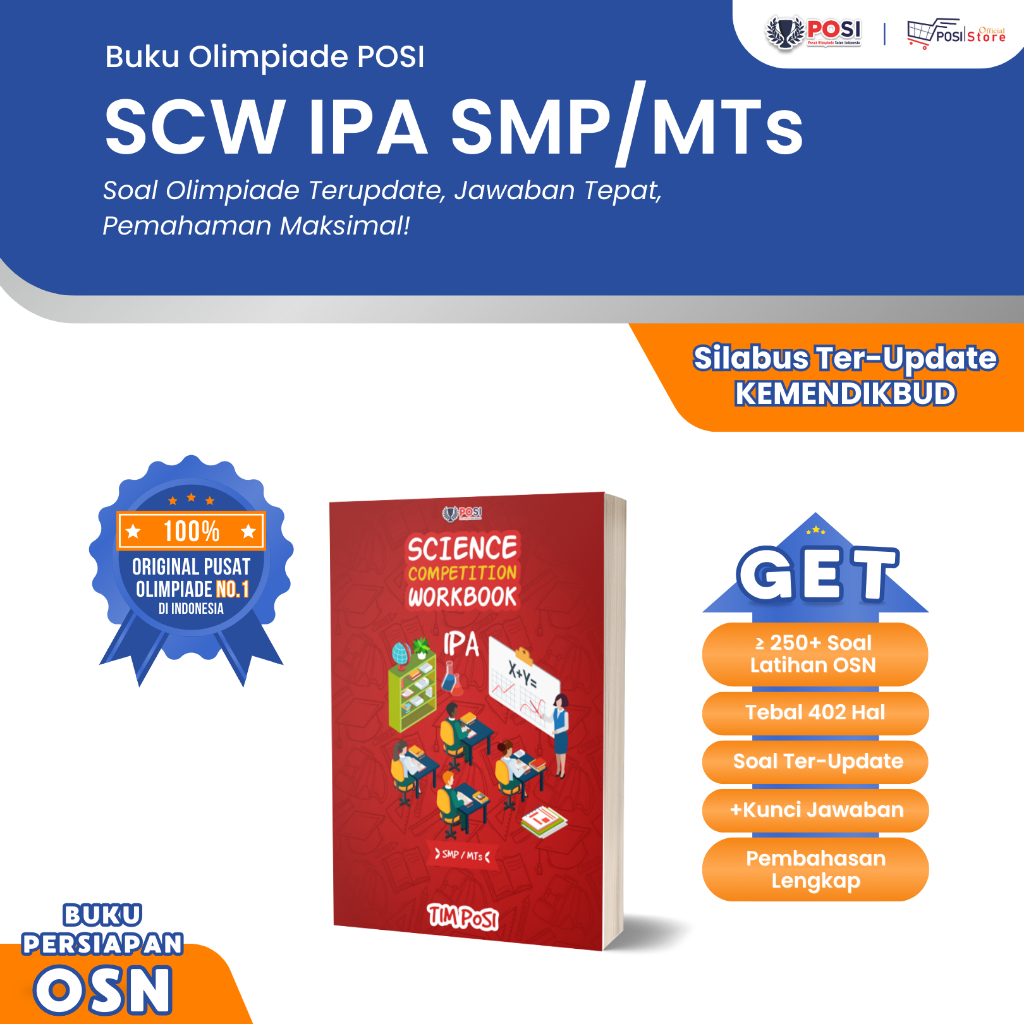 Jual Buku Posi Olimpiade Persiapan Osn — Scw Ipa Smpmts Full Soal Latihan Plus Pembahasan 