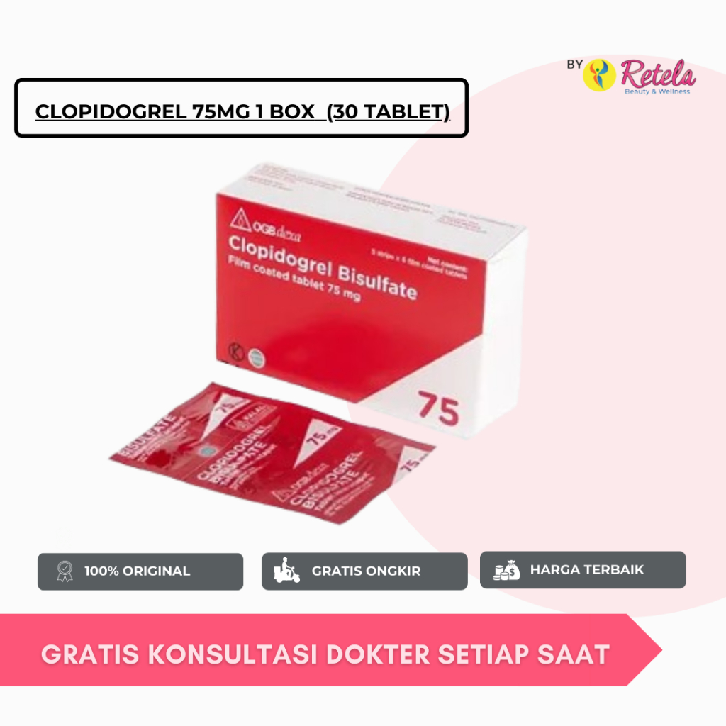 Jual CLOPIDOGREL 75MG 1 BOX (30 TABLET) | Shopee Indonesia