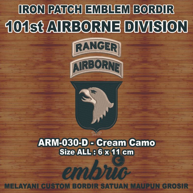 Jual ARM-030 Patch 101st AIRBORNE DIVISION Screaming Eagles RANGER OCP ...
