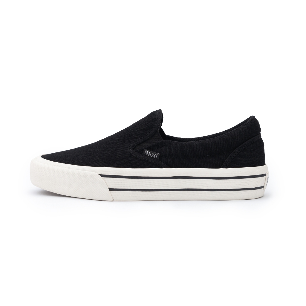 Jual Minusone Footwear - Sepatu Slipon Stripe Plain black white ...