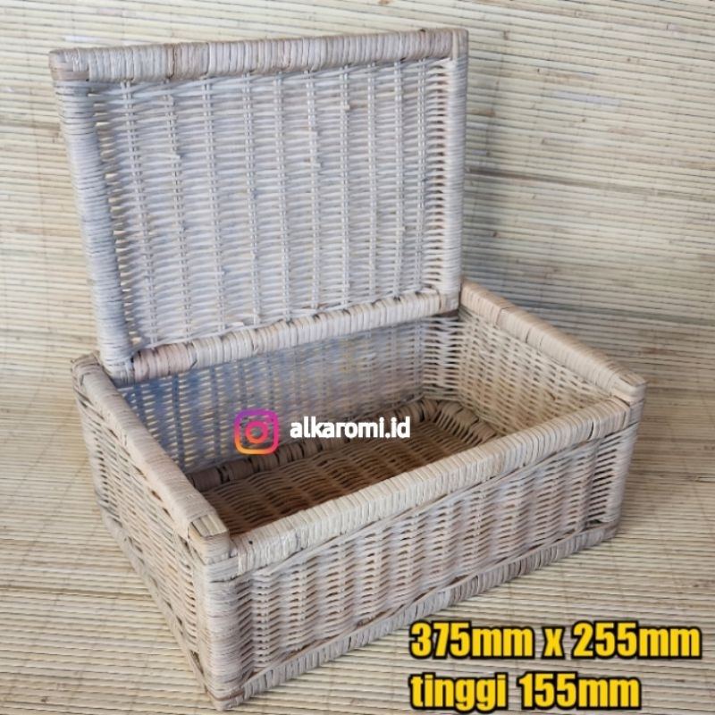 Jual keranjang koleksi hampers / Rotan Kotak tutup / rotan hidden ...