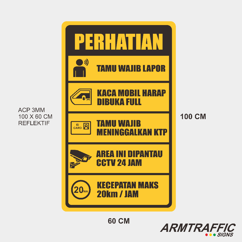 Jual RAMBU PERHATIAN HIMBAUAN 100 X 60 CM | 80 X 60 CM | Shopee Indonesia