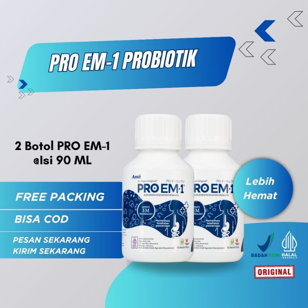 Jual PRO EM-1 PROBIOTIK ALAMI LISENSI JEPANG 2 BOTOL KECIL (@90ML ...