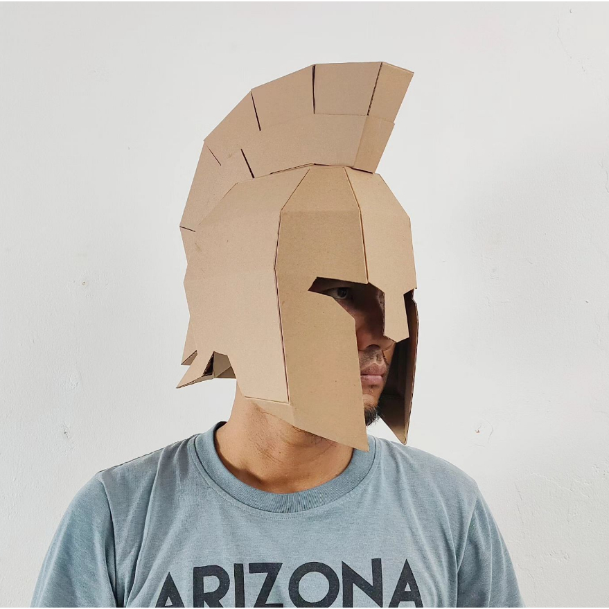 Jual Pola Kerajinan Kardus no.2415: Helm Perang Yunani Kuno | Shopee ...