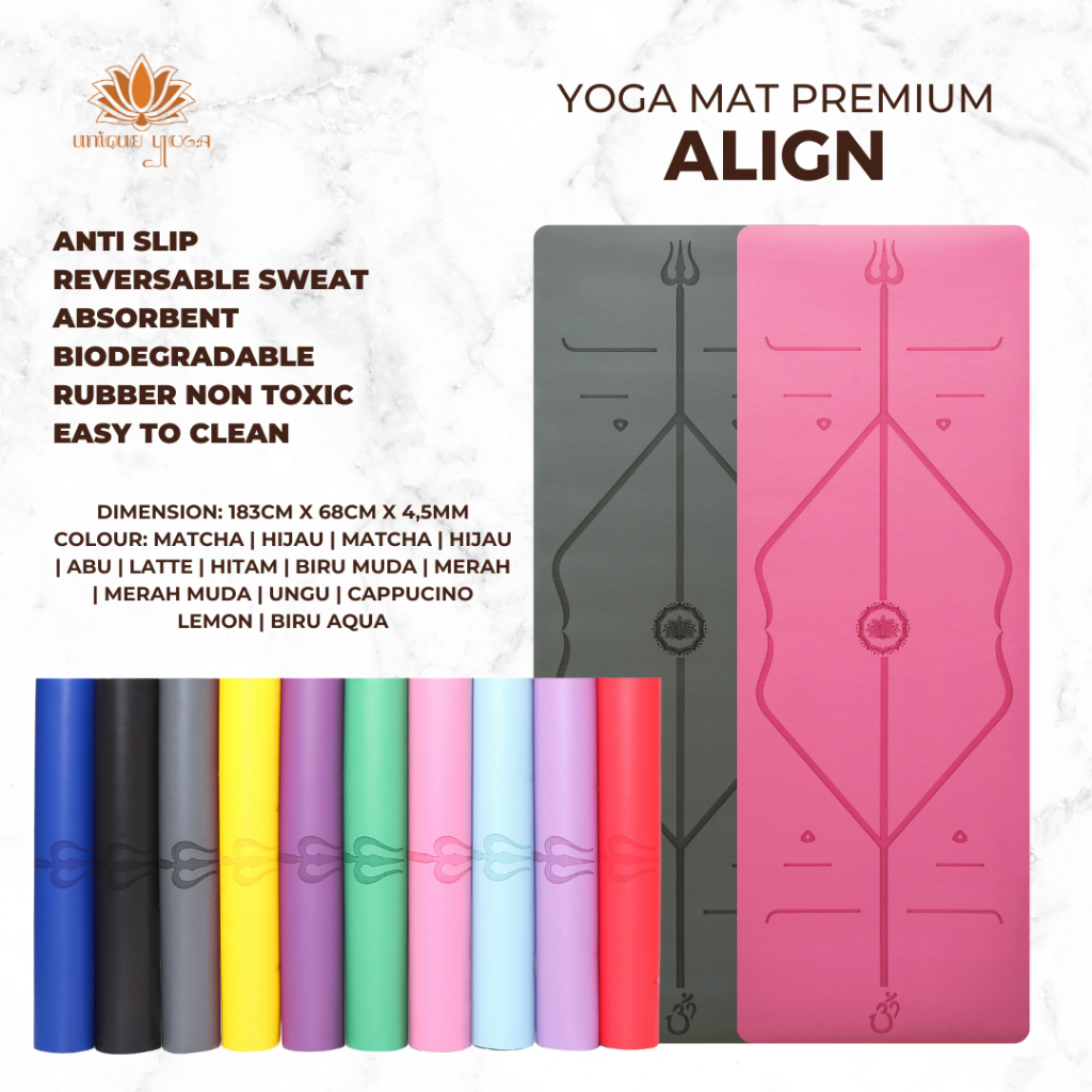 Jual Matras Yoga Premium Align / Yoga Mat Premium Align Rubber / Yoga ...