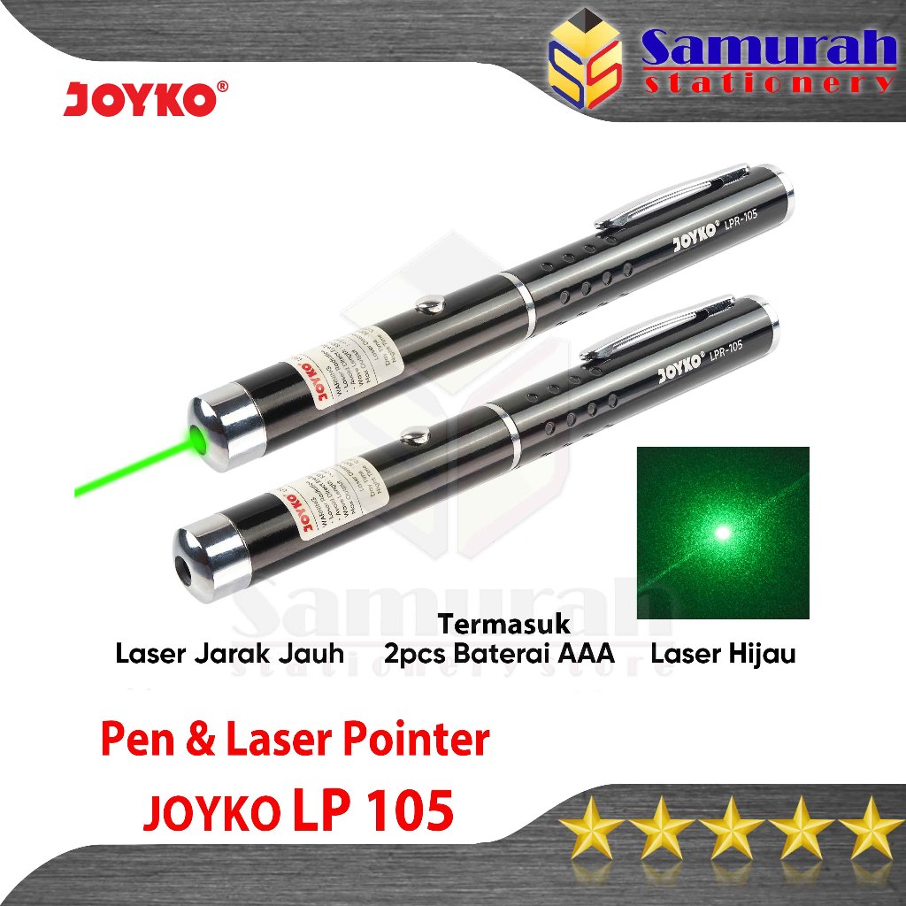 Jual Laser Pointer Joyko LPR 105 Sinar Hijau Jarak Jauh / Green Laser LPR105 Presentasi | Shopee ...