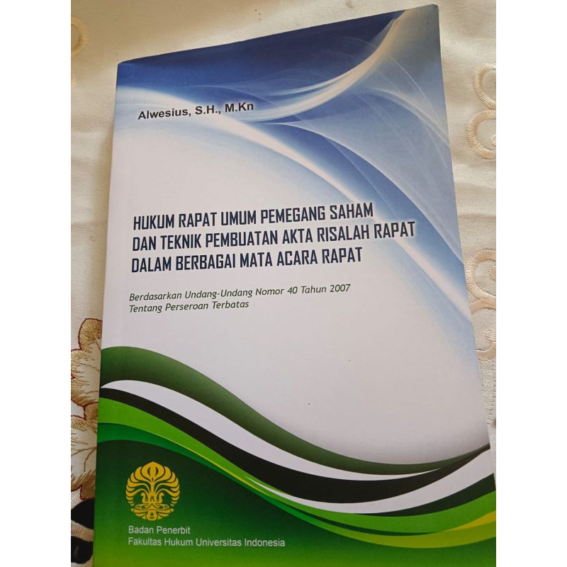 Jual [ORI LENGKAP DENGAN TTD PENULIS] Buku Hukum Rapat Umum Pemegang ...
