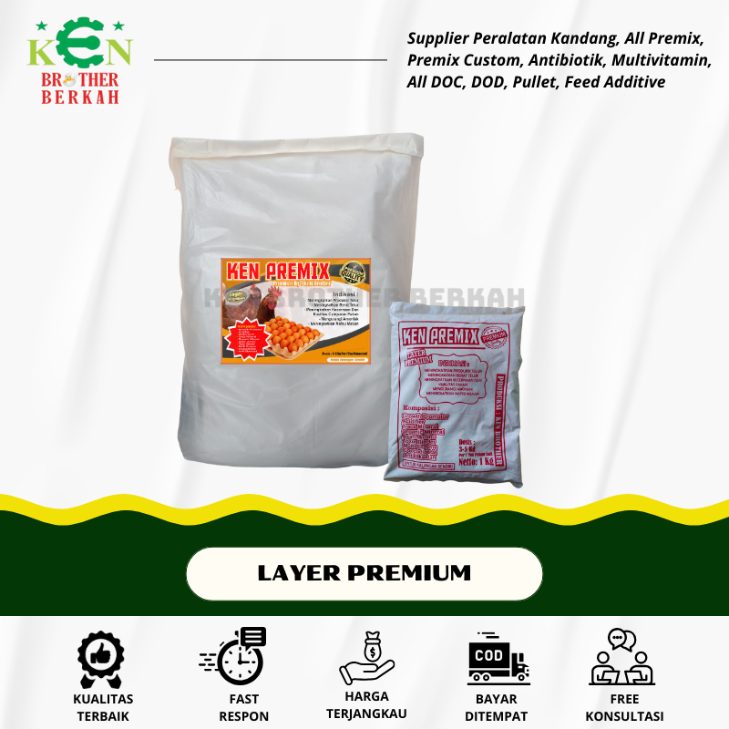 Jual KEN PREMIX Layer Premium by Ken Brother premix campuran pakan ayam ...
