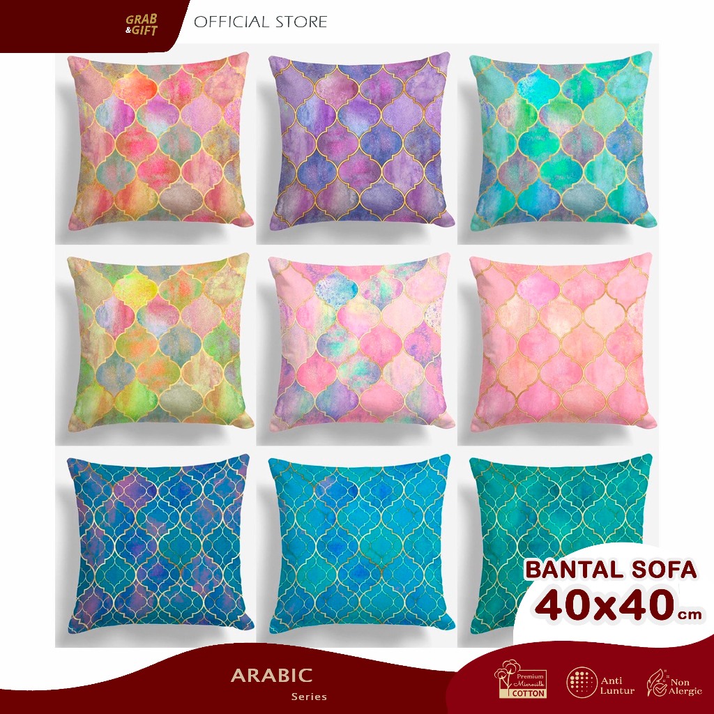 Jual Bantal Sofa Print Motif Arabic Turkish Colorful 40x40 cm | Shopee ...