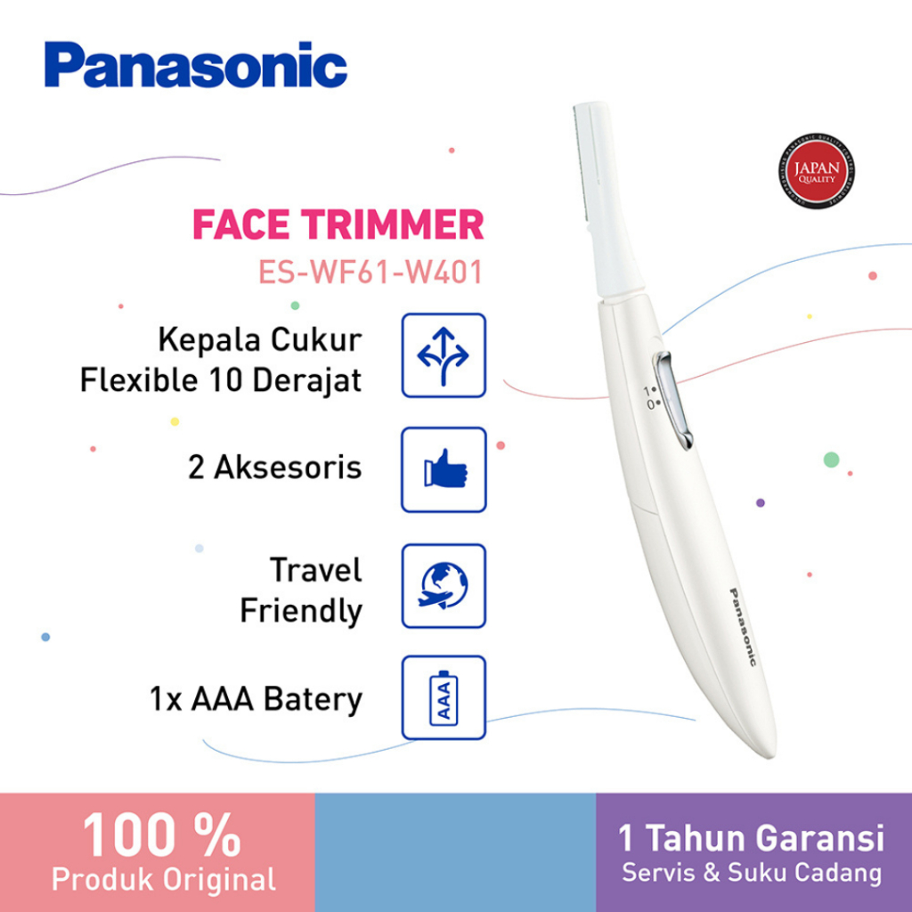 Jual Panasonic ES-WF61-W401 Face Trimmer [Battery Operated] - White ...