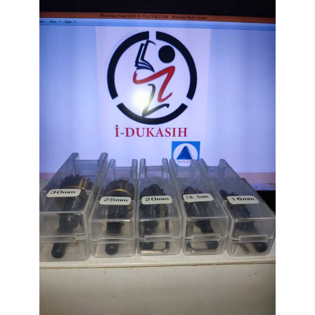Jual Mata Bor Besi Baja Asli 1 Set Bulat Hole Saw Carbide 5 Pcs ...