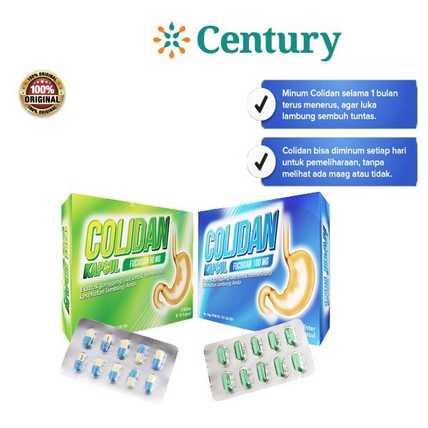 Jual Colidan Fucoidan 50 mg dan 100 mg (1 Blister )/ Suplemen Lambung ...