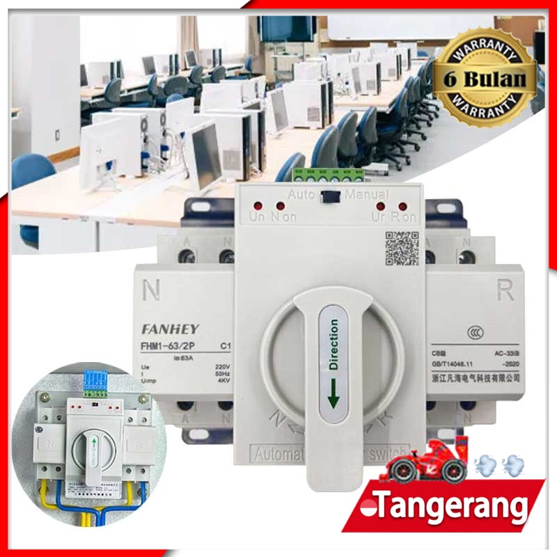 Jual Automatic Transfer Switch ATS 2P 63A Dual Power Auto Otomatis PLN Genset Inverter | Shopee ...