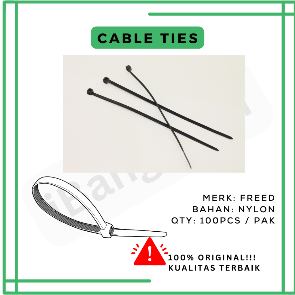Jual Kabel Ties Cable Tie 2.5 x 100mm (10cm) Hitam isi 100pcs | Shopee Indonesia