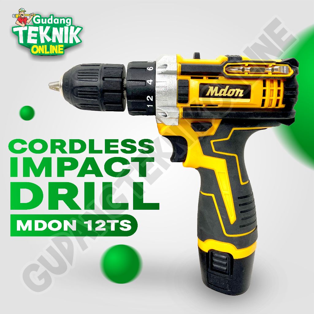 Jual MDON Cordless Drill 10mm / Mesin Bor Tangan BATERAI Besi Kayu ...
