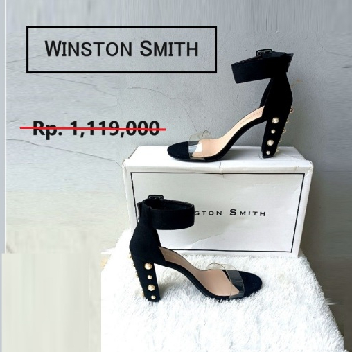 Jual NEW Winston Smith Heels Studs Pearl 40 Sepatu Hak Hitam Mutiara ...