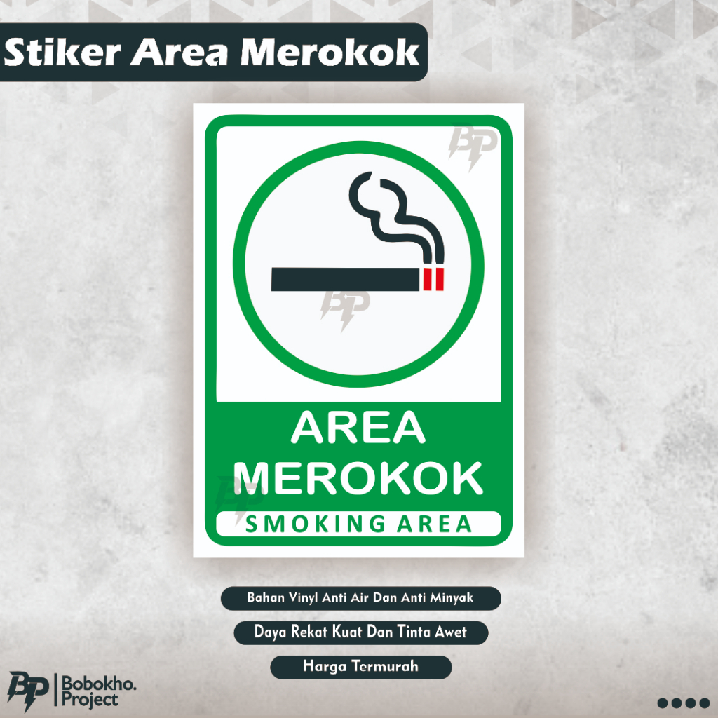 Jual Stiker Area Merokok / Stiker Smoking Area / Smoking Room / Stiker ...