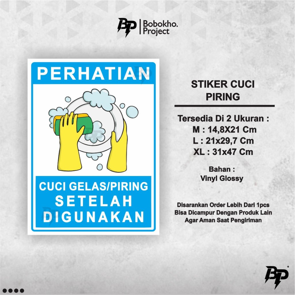 Jual Stiker Cuci Piring / Cuci Piring Gelas Setelah Dipakai / Stiker ...