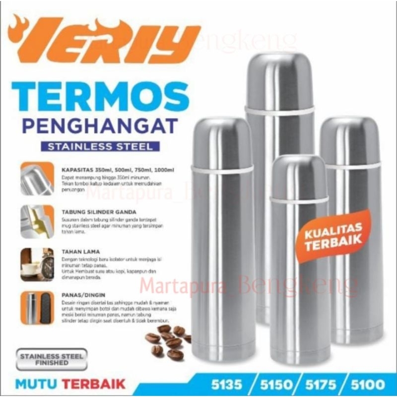 Jual Thermos stainless 1liter / botol termos INDOGLASS - GSF 500ml ...