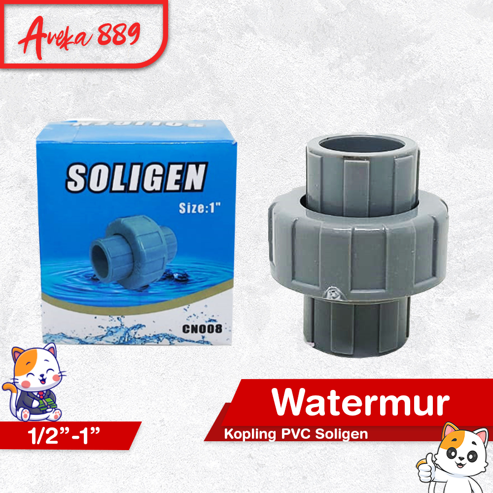 Jual Watermur PVC SOLIGEN 1/2" - 1" - Kopling Pipa PVC 1/2-1Inch ...