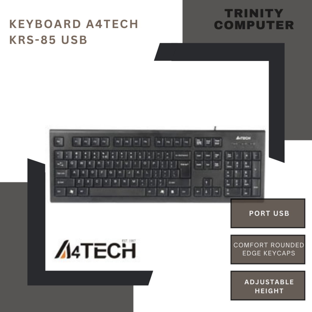 Jual Keyboard A4tech KRS-85 Natural A Rounded Edge Usb Kabel Komputer Laptop PC Warnet Sekolah ...