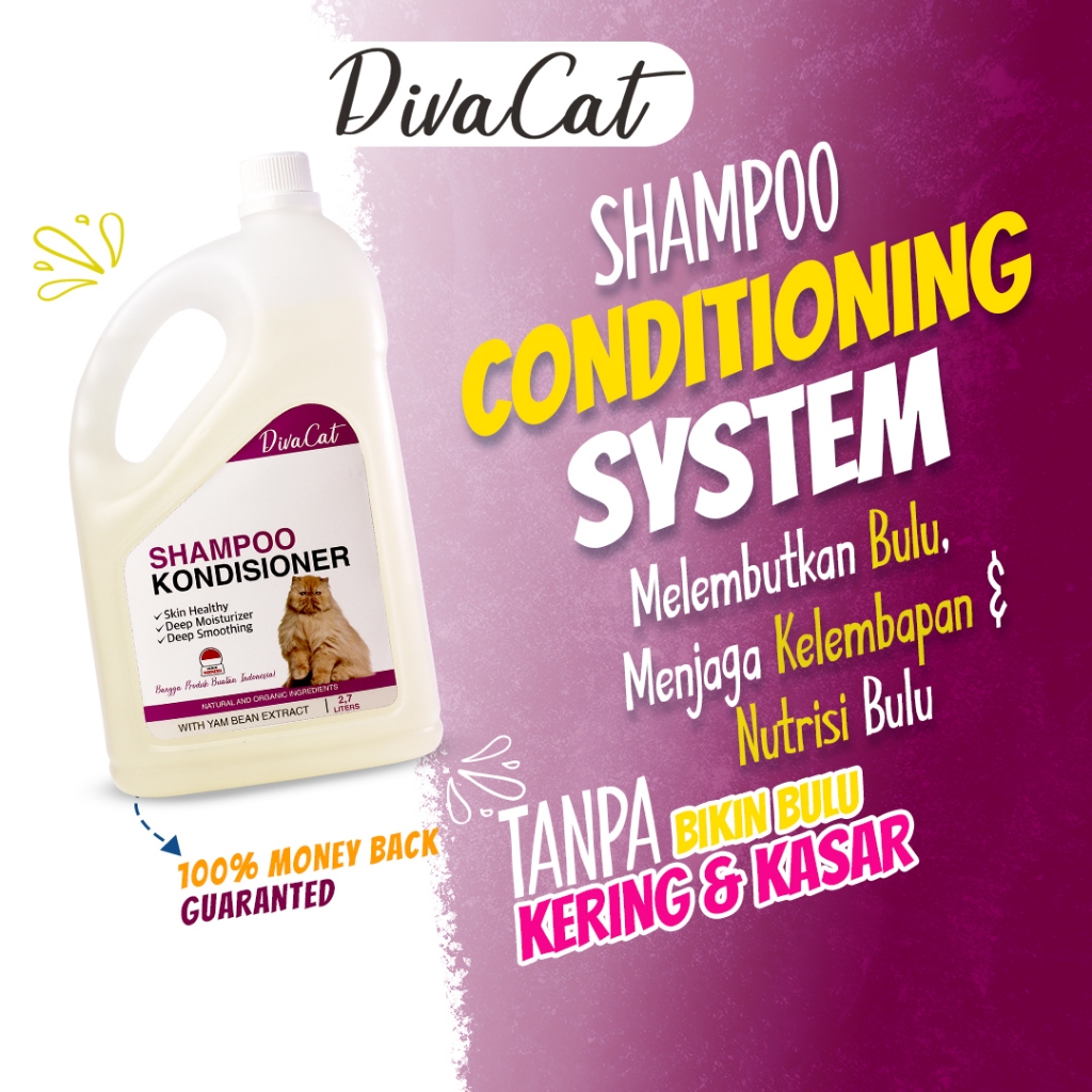 Jual Divacat Sampo kucing Shampoo Kondisioner Ukuran Galon 2,7 Liter ...