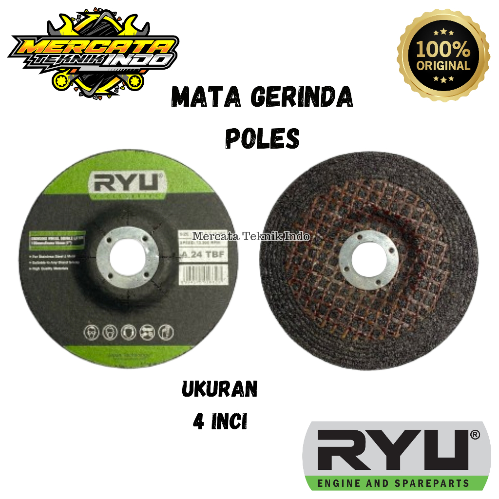 Jual RYU Mata Gerinda Gurinda Poles Mata Grinding Wheel 4 Inch | Shopee ...