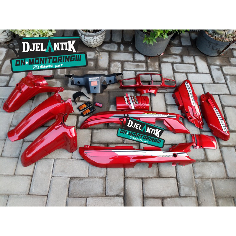 Jual Paket body Astrea Honda Grand impressa grand sabit merah maroon ...