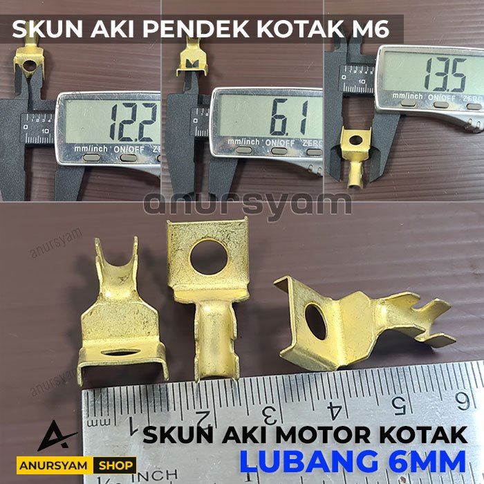 Jual Skun Aki Pendek Kotak M6 / Terminal Aki M6 Kotak / Skun Kabel Aki ...