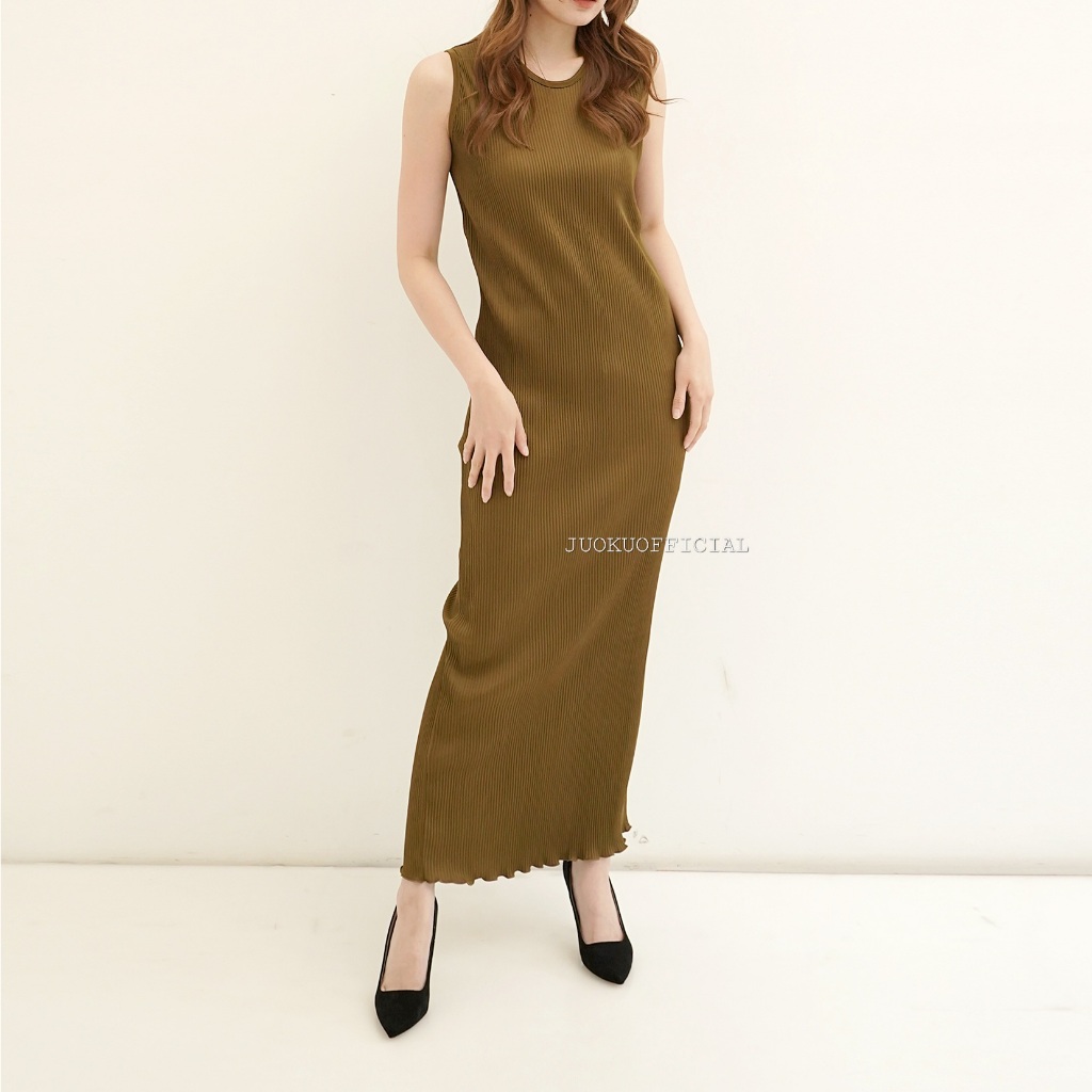 Jual Inner Dress Span Wavy Plisket Lidi / Dress Wavy / Dress Span ...