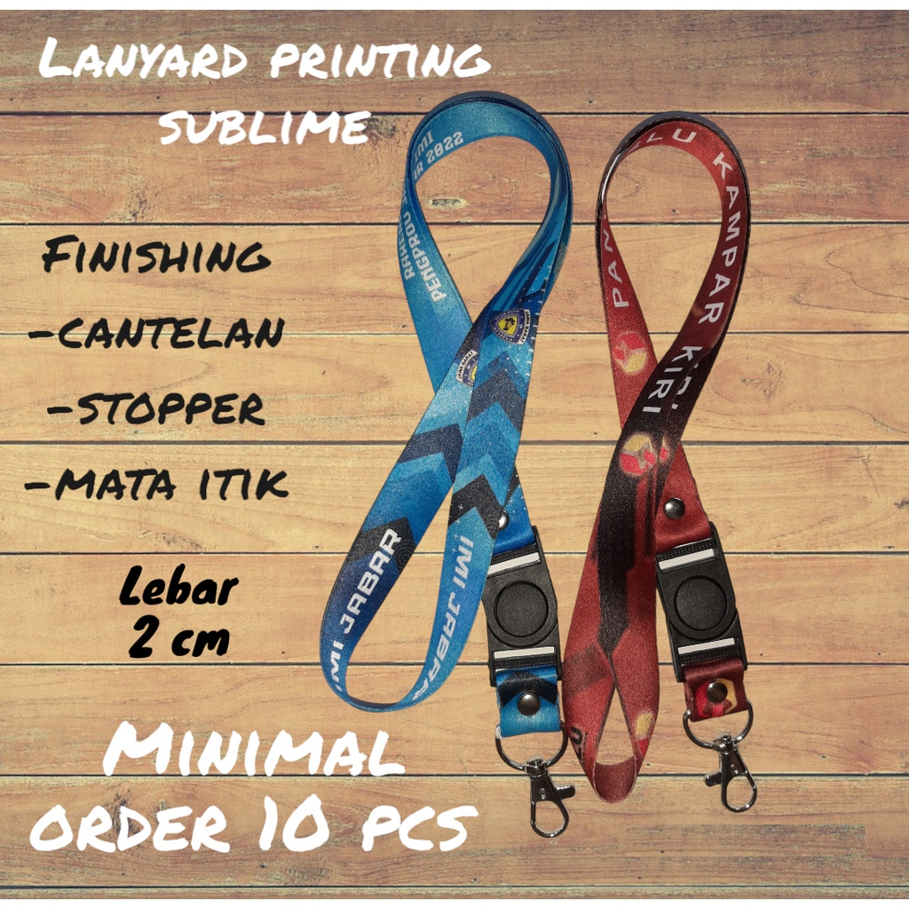 Jual CETAK TALI LANYARD CUSTOM PRINTING SUBLIM 2 CM BOLAK BALIK MIN ...