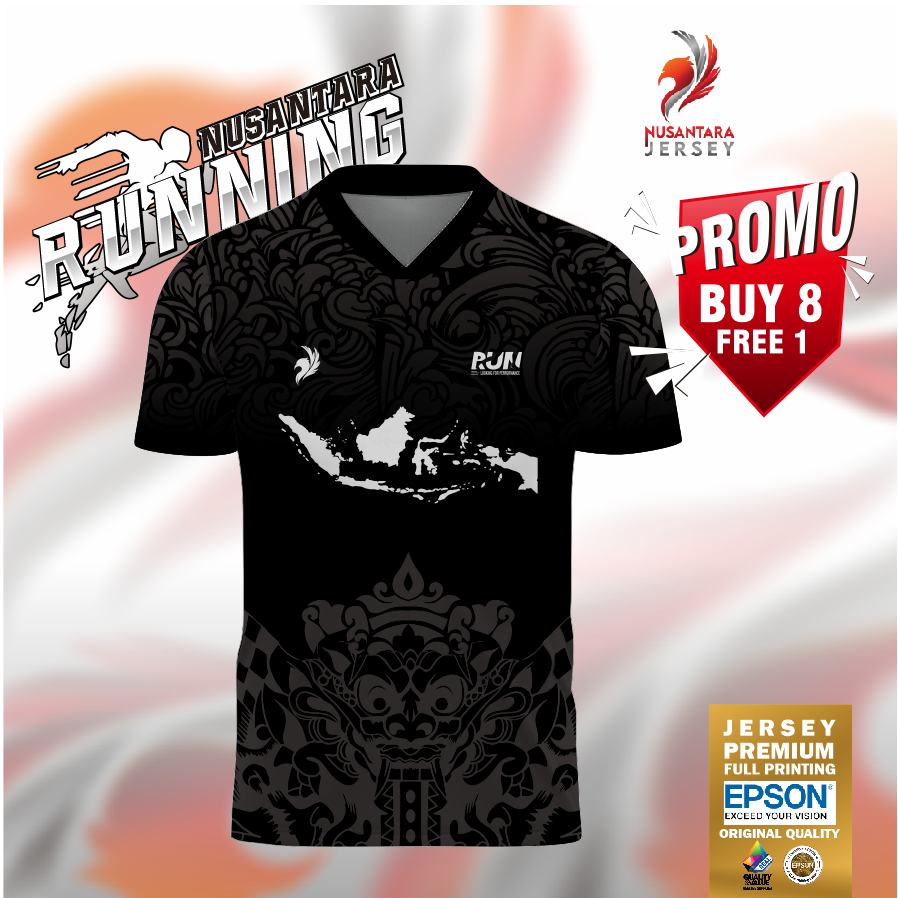Jual jersey custom full printing Running Series 2 Rangda Bali patten | Shopee Indonesia