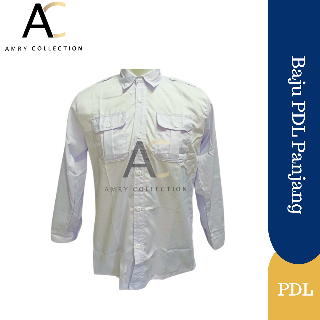 Jual Kemeja PDL PDH Pria Dinas Warna Putih Seragam Sekolah PDH Lengan Panjang By.Amrycollection ...