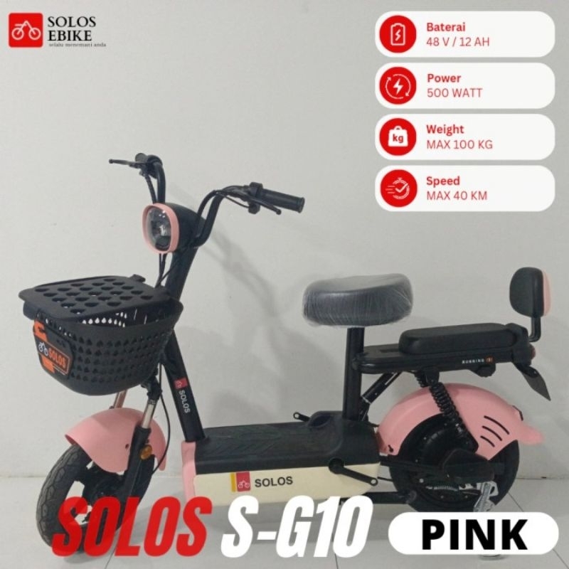Jual Sepeda Listrik/Ebike Solos SG 10 48V/12Ah 4 Aki Motor Power ...