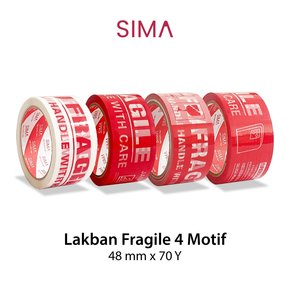 Jual Lakban Fragile Merah Putih Sima 48 mm x 70 Y Merah Putih Video ...
