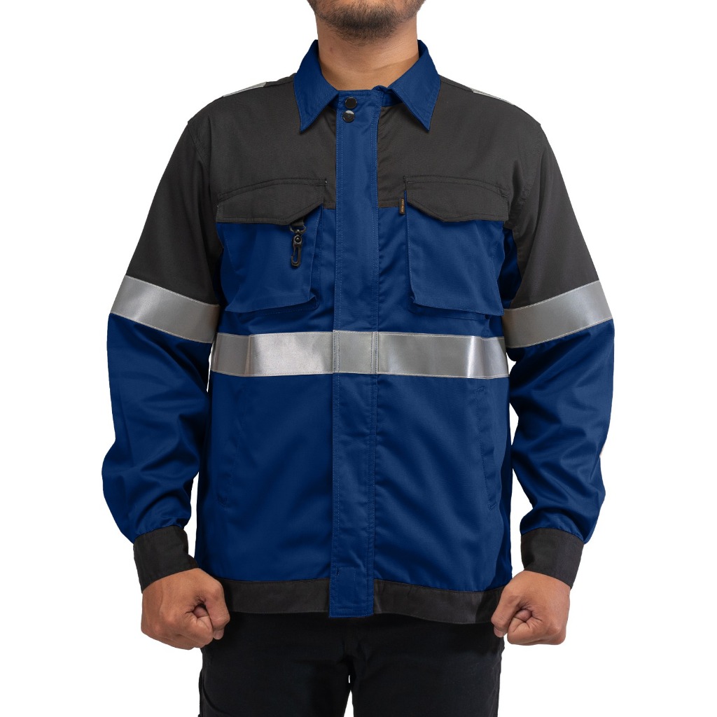 Jual ENGINEER WORKWEAR - GLISTEN WEARPACK BLUE - KEMEJA KERJA SAFETY ...