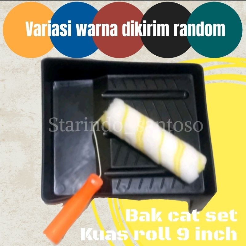 Jual Paket bak cat kuas roll 9inch peralatan mengecat renovasi rumah ...