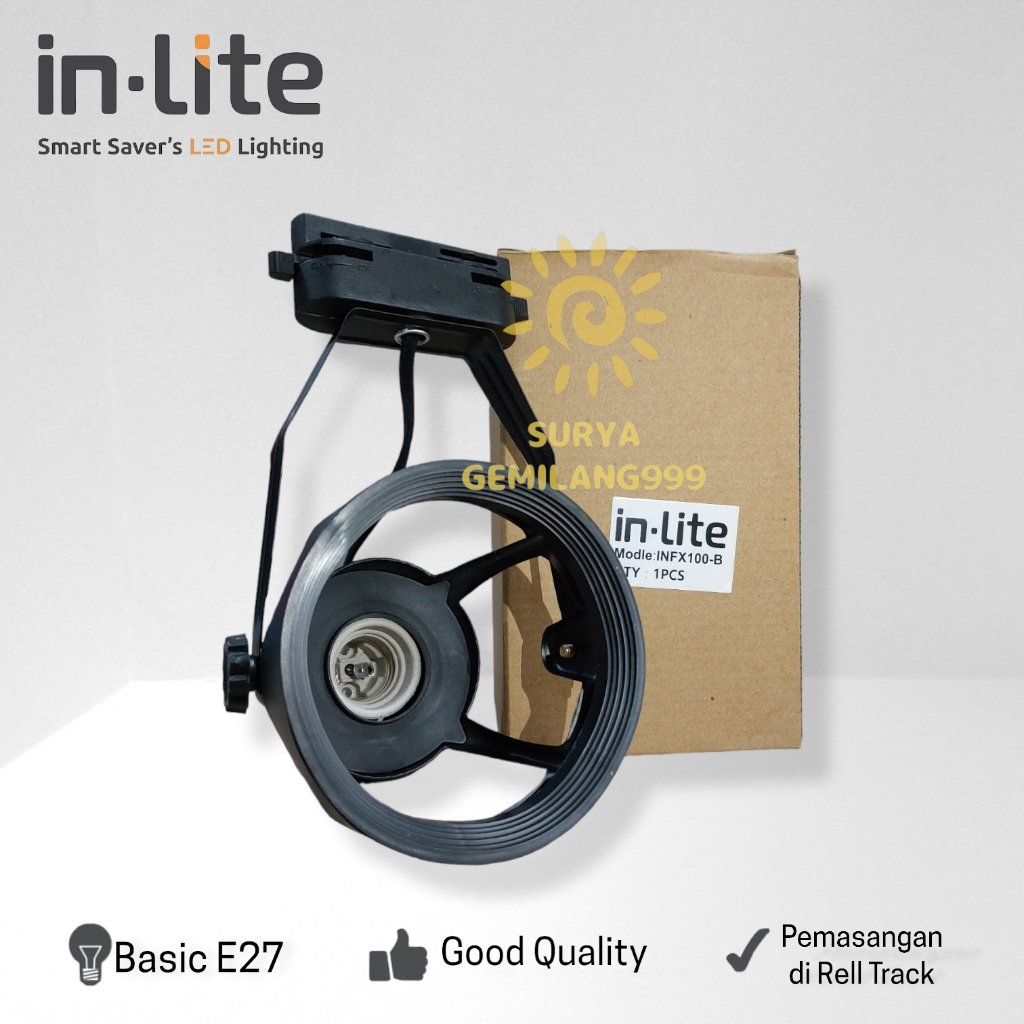Jual INLITE - KAP RELL E27 INLITE INFX100 / RUMAH LAMPU / RELL TRACK ...