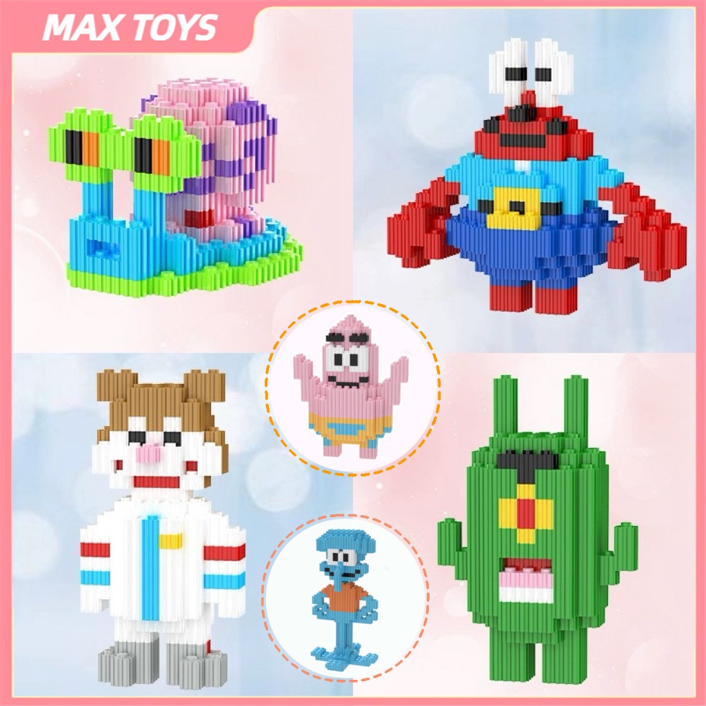 Jual MAX TOYS Mainan Blok DIY Seri Mini SpongeBob Nano Bricks Sangat ...