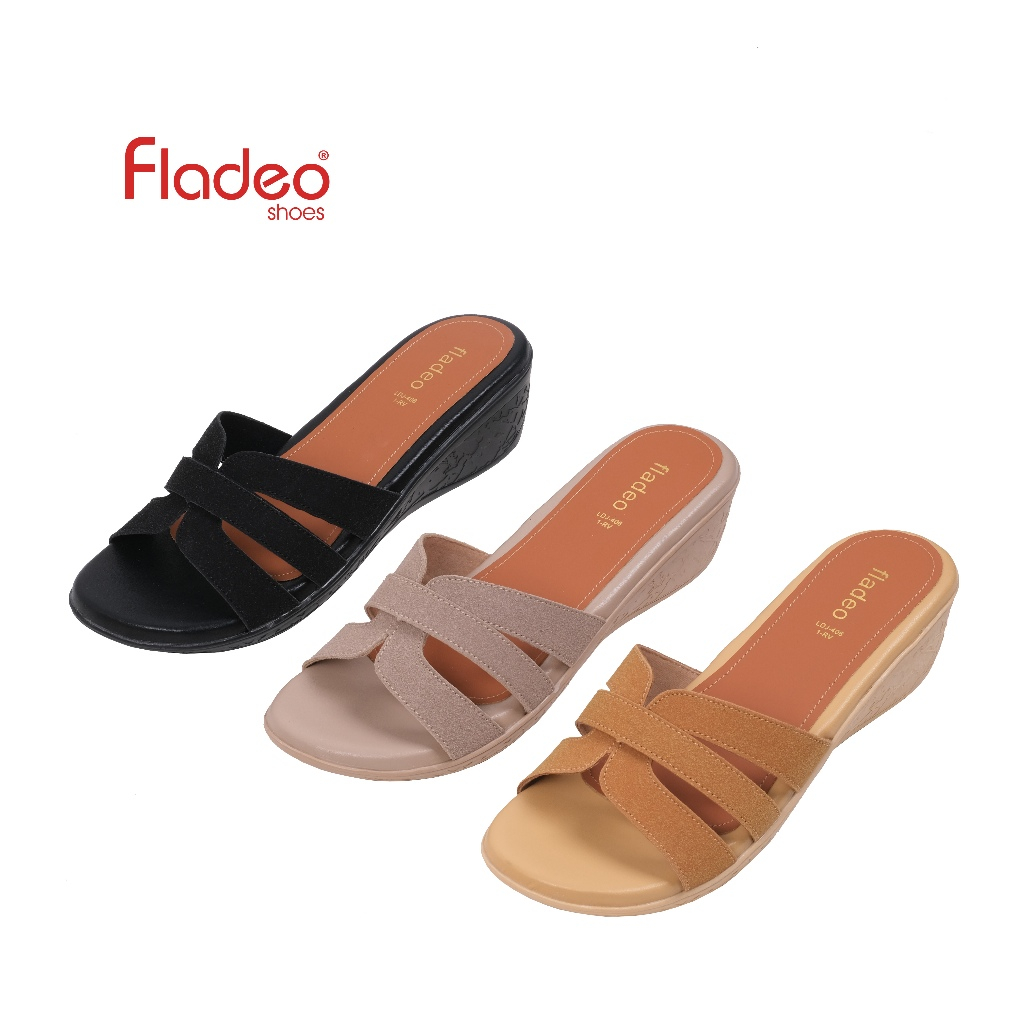 Jual Fladeo C24/LDJ406-1RV/Sandal Wedges Slide Wanita [ Wedges Sandals ...