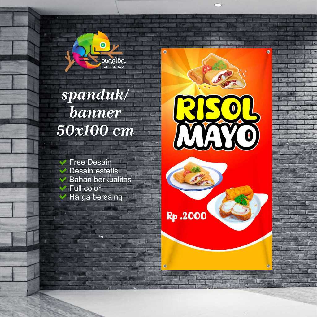 Jual Banner 50x100 Risol Mayo Custom Desain | Shopee Indonesia