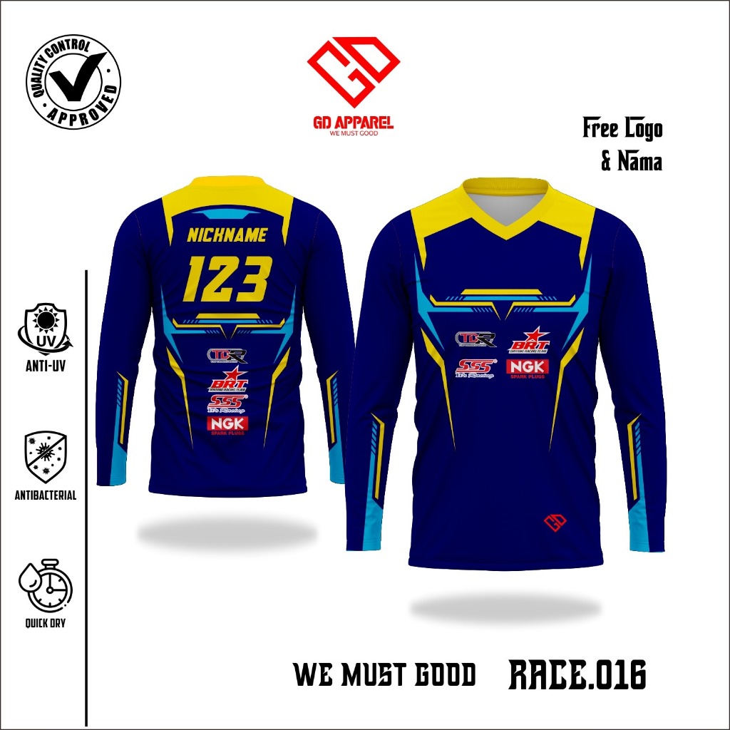 Jual Baju Kaos Olahraga Racing | Jersey Racing Harian Quick Dry Fit ...
