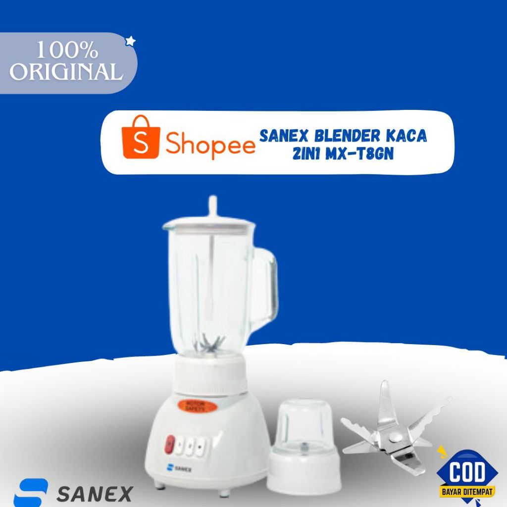 Jual Sanex Blender 2 in 1 MX-T8GN Blender Murah Blender Kaca Blender 2 Tabung Blender 6 mata ...