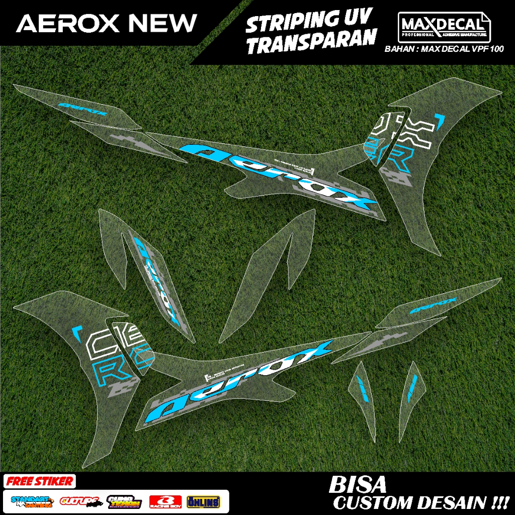 Jual STIKER STRIPING TRANSPARAN AEROX NEW 155 FACELIFT LIS STICKER UV ...